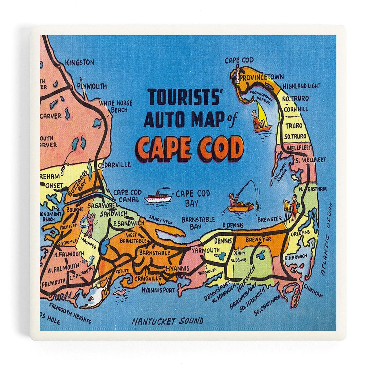 Cape Cod Auto Map Coaster – Yankee Ingenuity